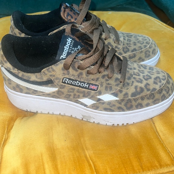 Reebok | Shoes | Reebok Club C Leopard Womens White Shoes | Poshmark
